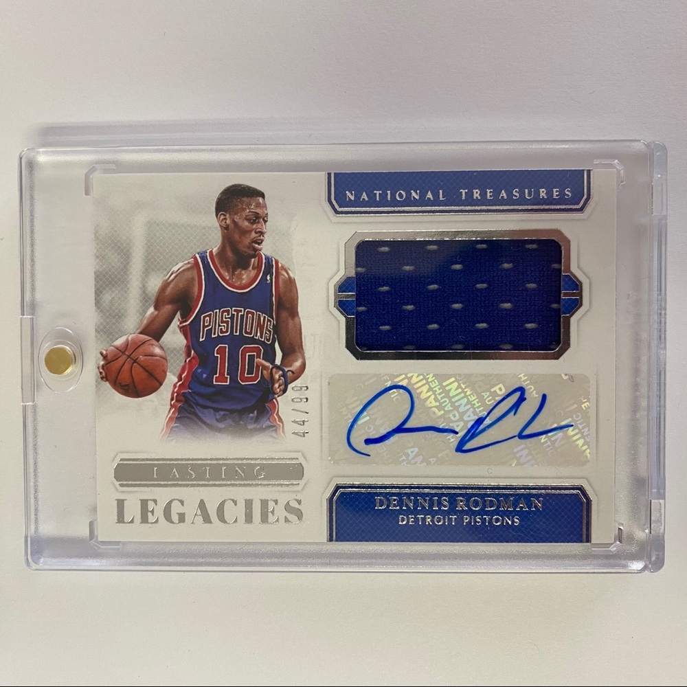 Rare New Dennis Rodman Autograph & Swatch. Mint! - Gem